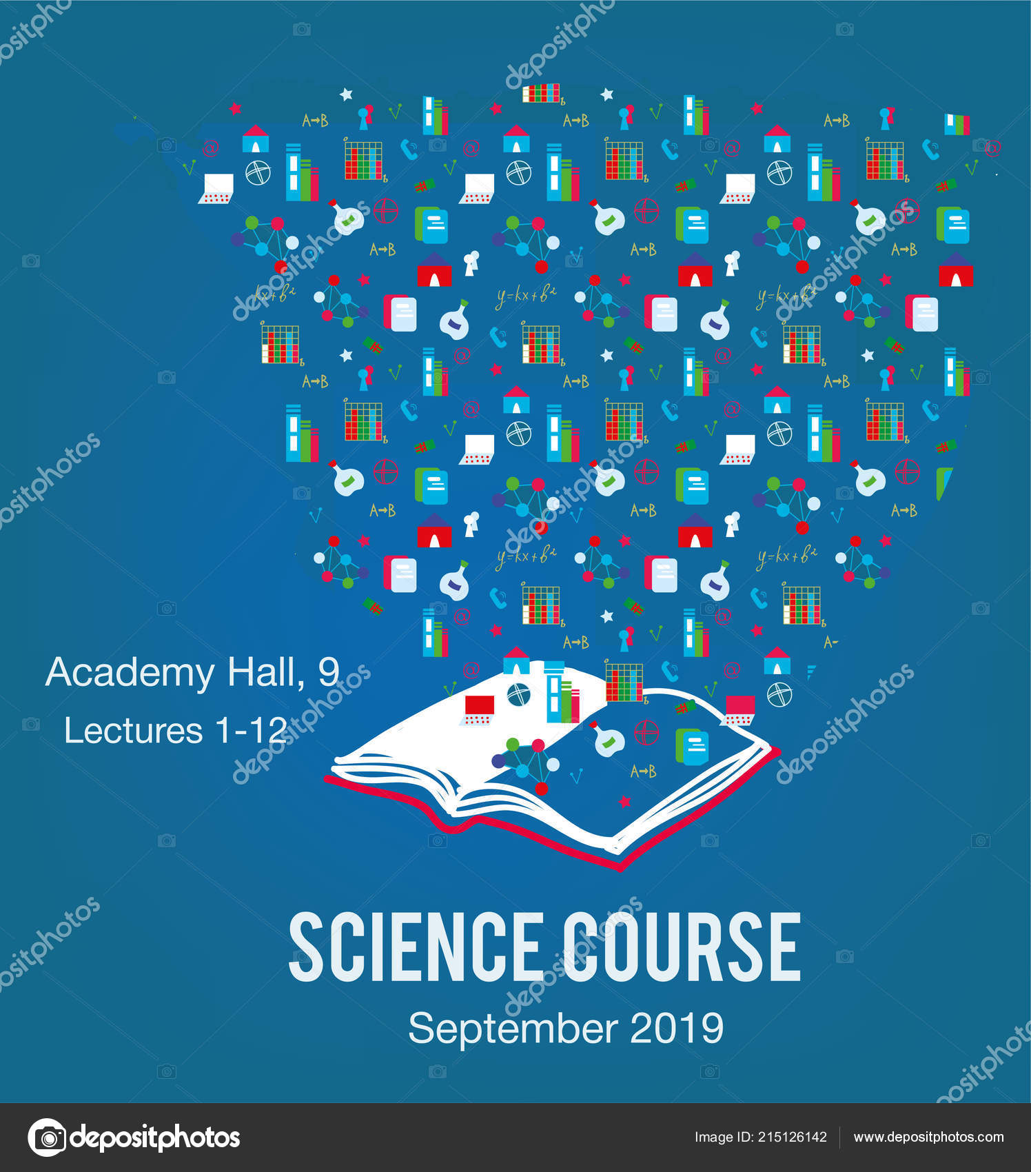 Science Background Icons Poster Cover Vector Graphic Illustration Stock ...