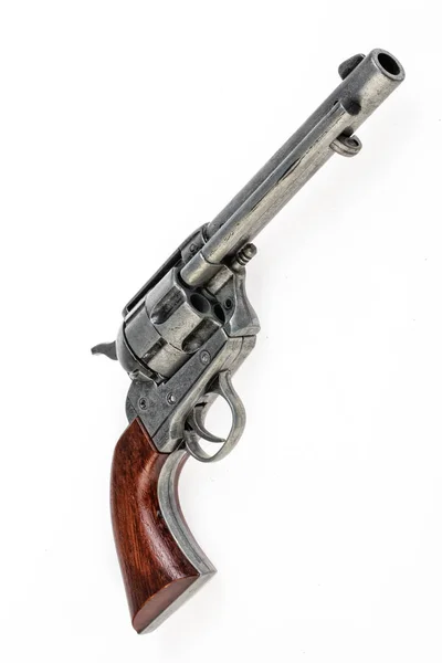 Old Army Single Action Revolver Isolated Studio Background Stock Photo ...
