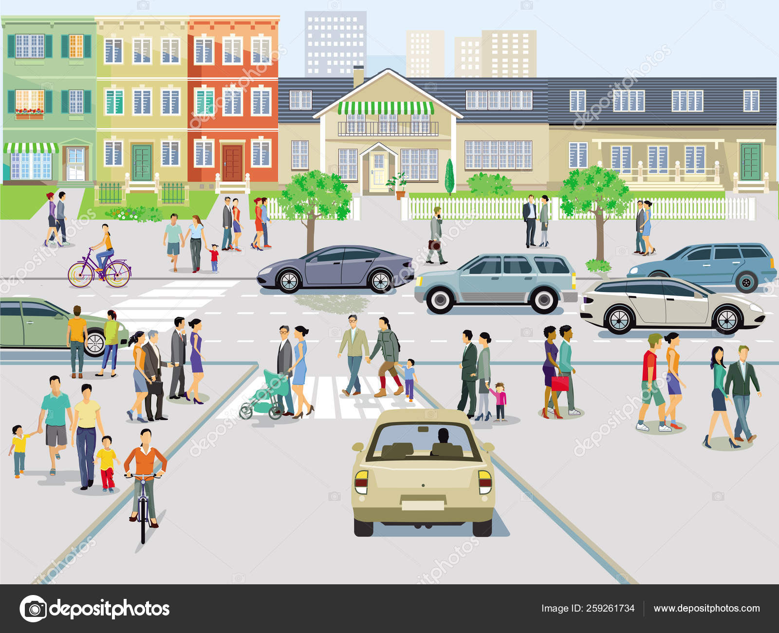 Cars Traffic Jam Intersection Stock Vector by ©scusi0-9 259261734