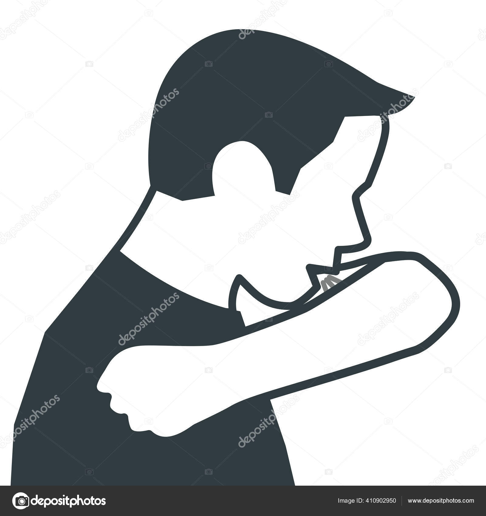 Sneeze Cough Your Bent Elbow Prevent Spread Respiratory Illneses Stock ...