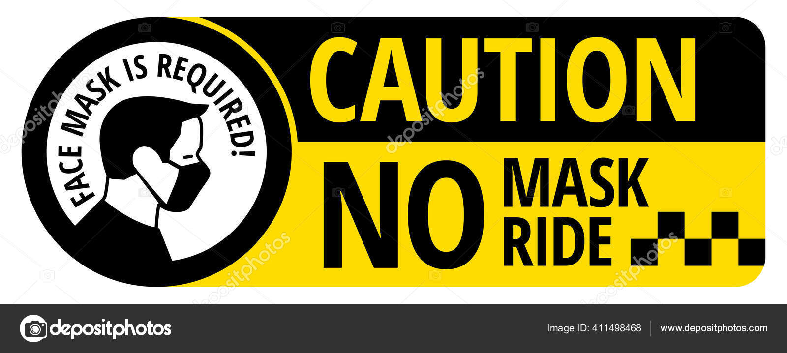 No mask no ride sign Stock Vector by ©ints-v 411498468