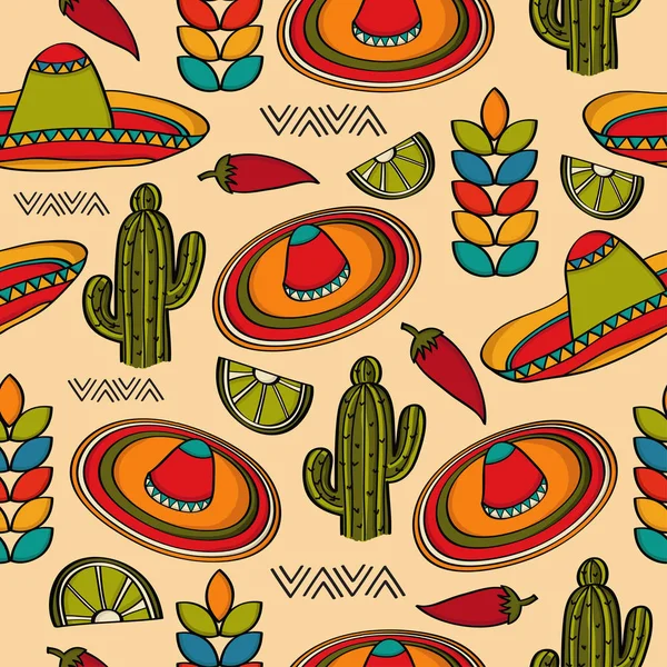 Seamless pattern with mexican symbols Stock Vector Image by ©Naniti ...