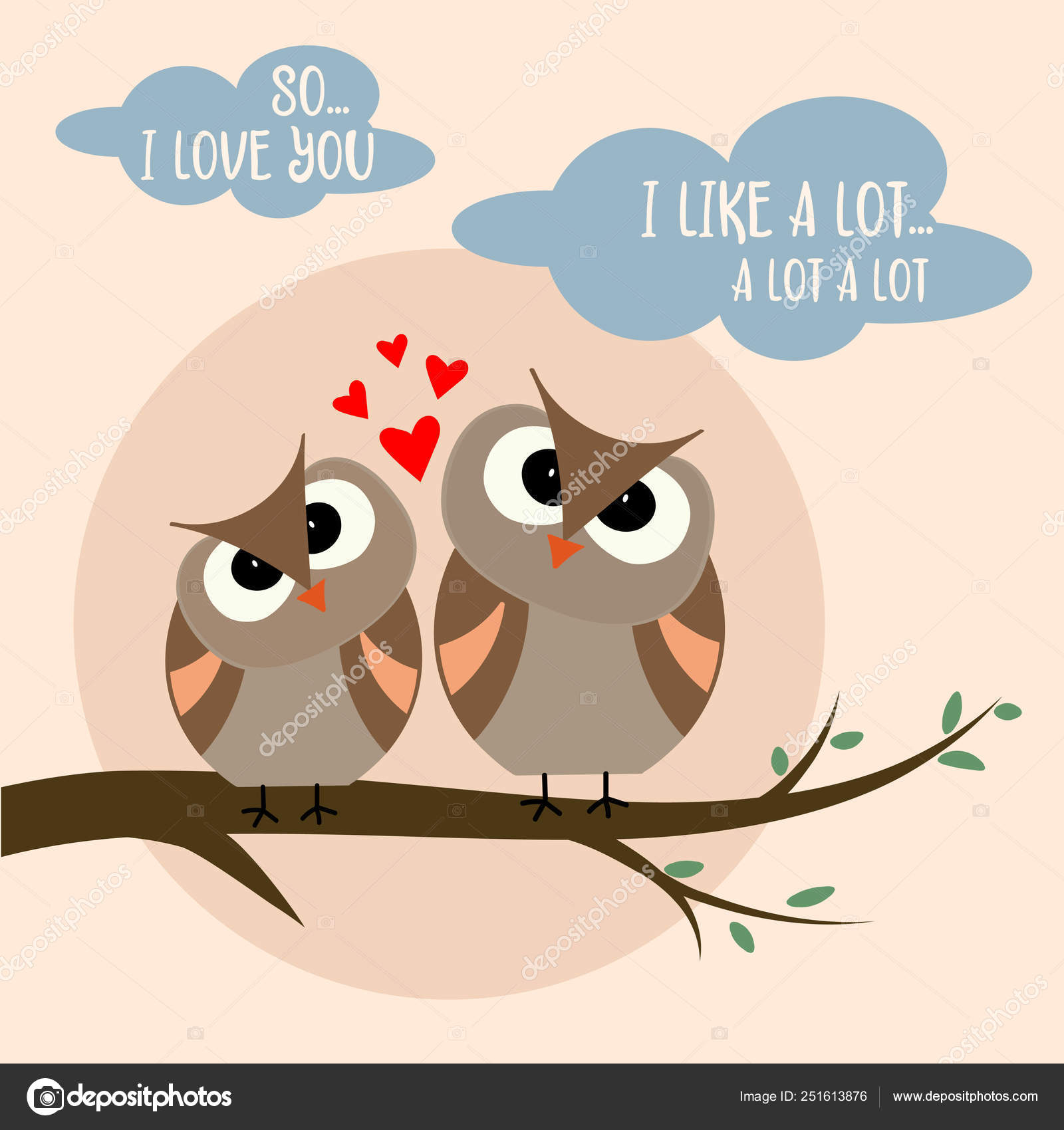 Funny Valentine's Day Card Birds Couple Stock Vector by ...