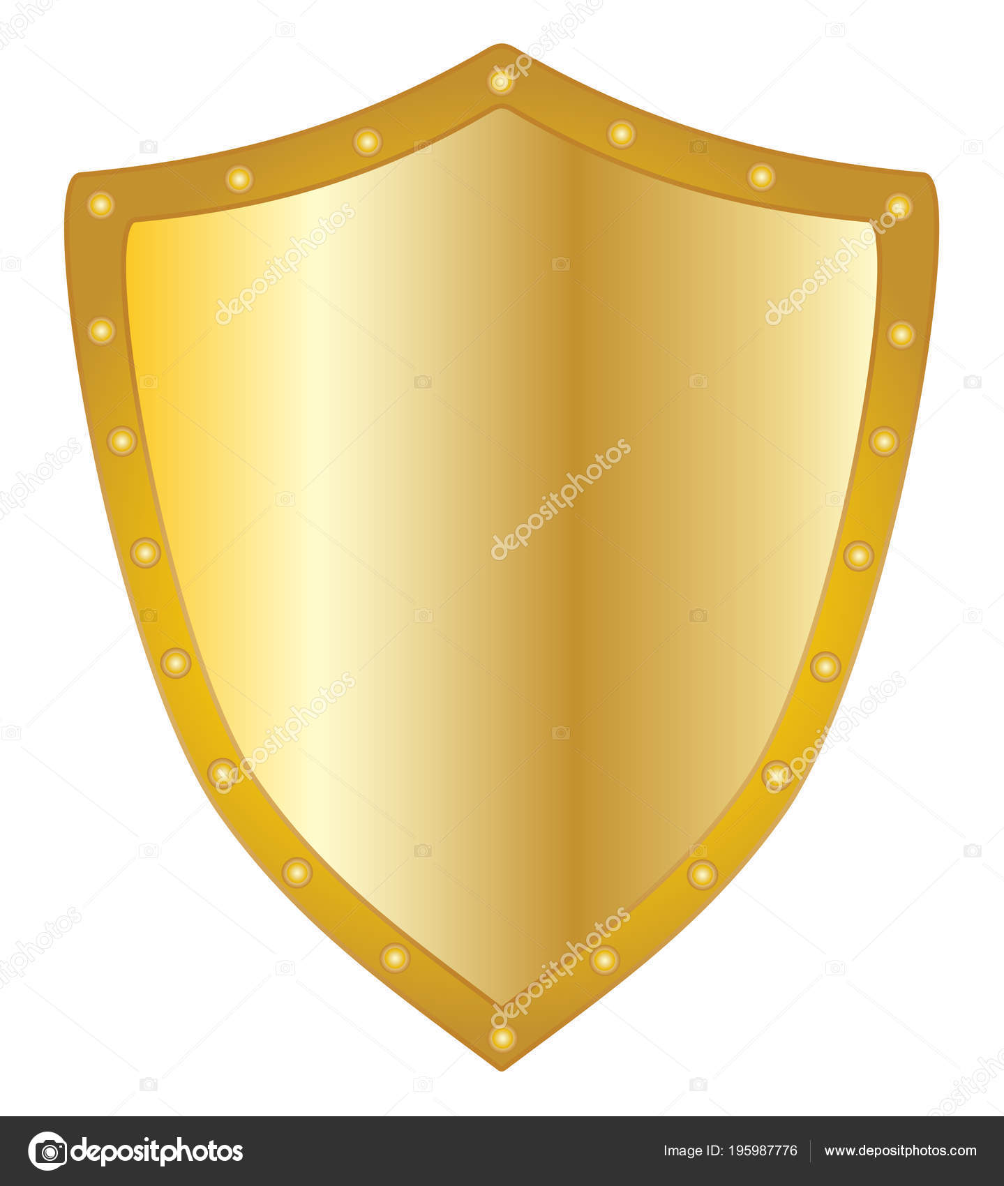 Golden Shield Shape Vector Eps Stock Vector by ©leonardo255 195987776