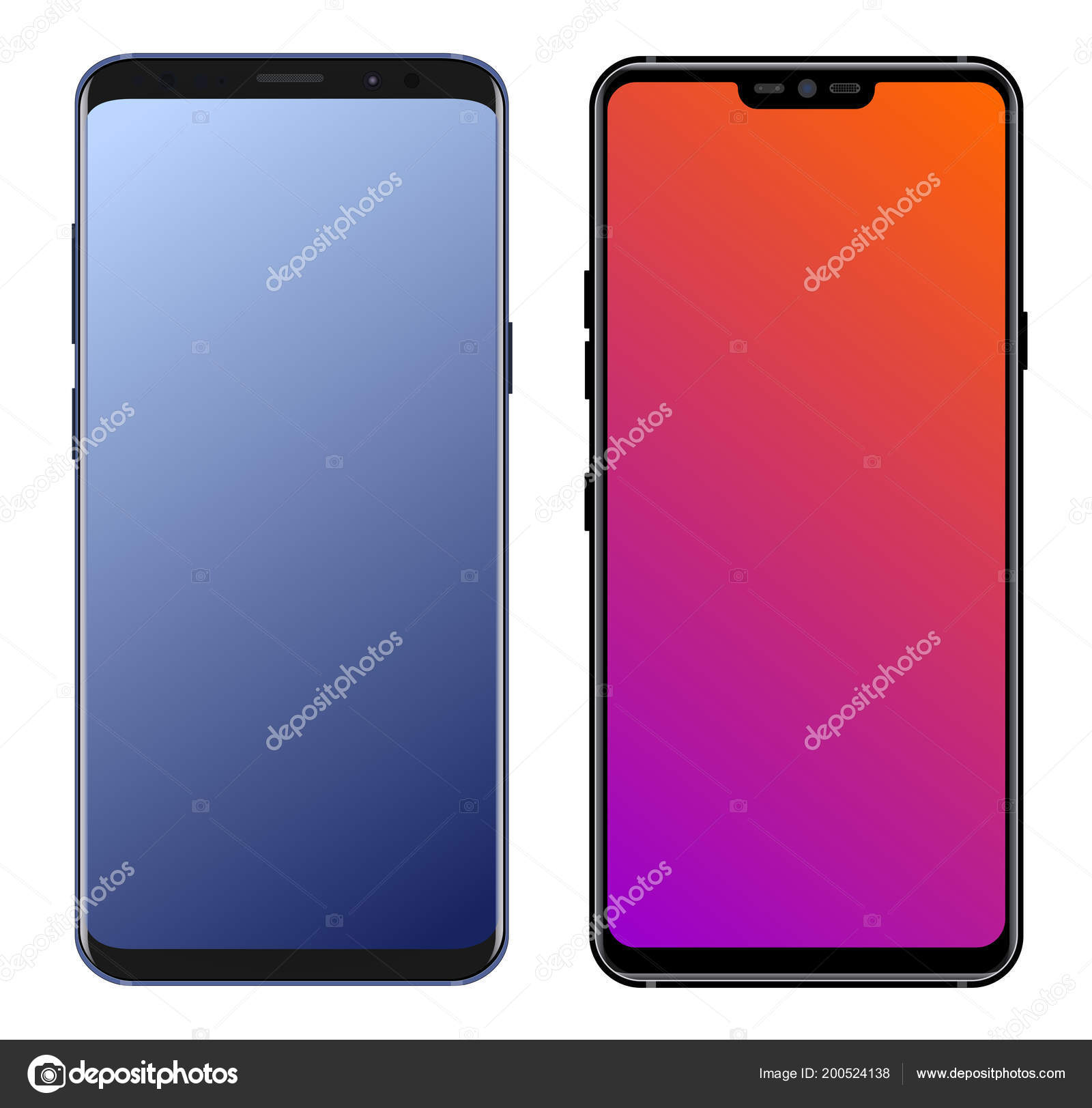 Modern Smartphone Color Set Vector Eps Stock Vector Image by ...