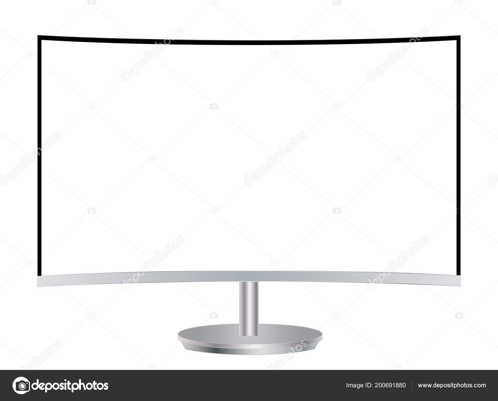 Realistic Curved Monitor Isolated Vector Eps Stock Vector Image by ...