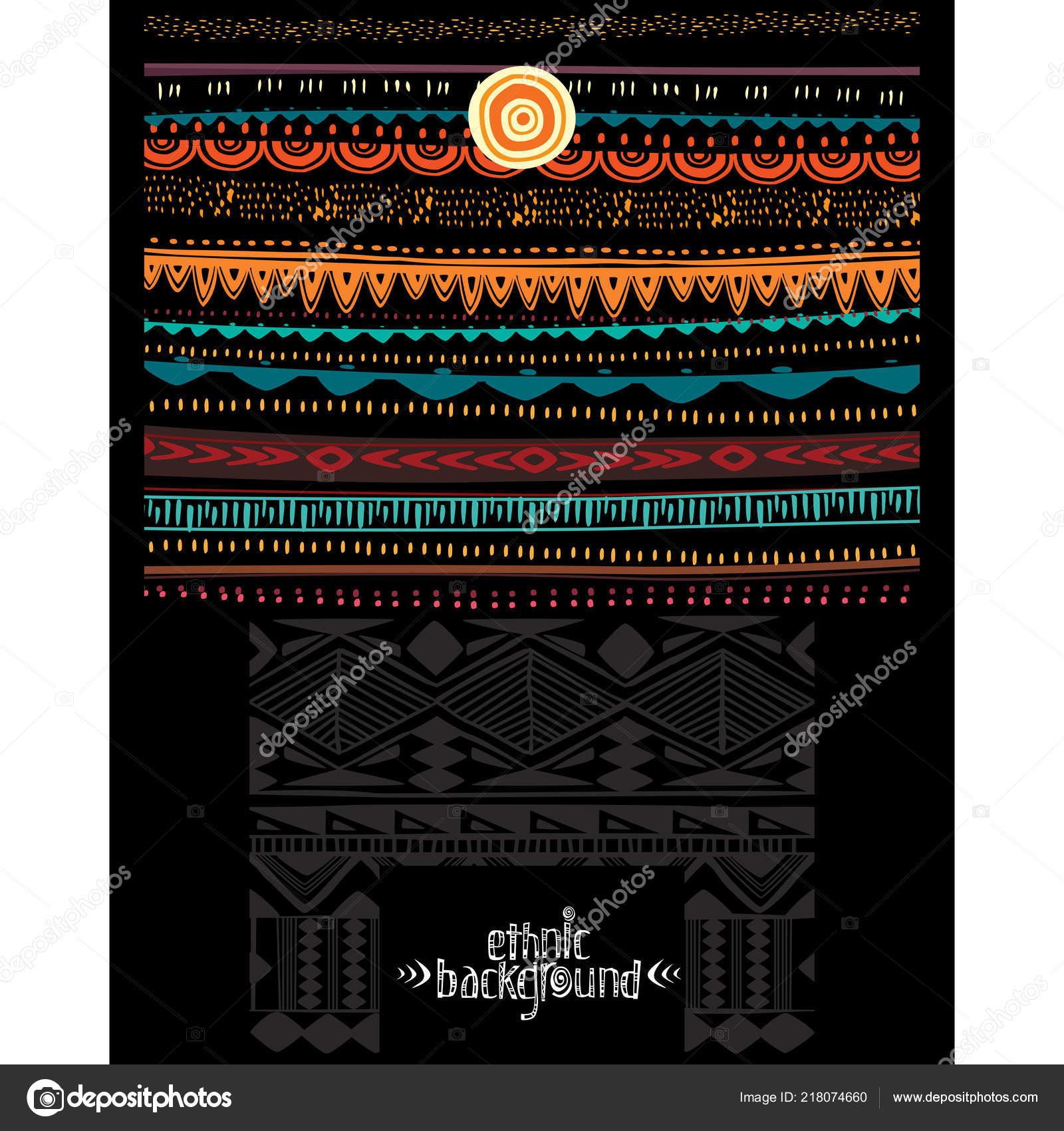 Ethnic Geometric Background Design Poster Card Invitation Placard ...