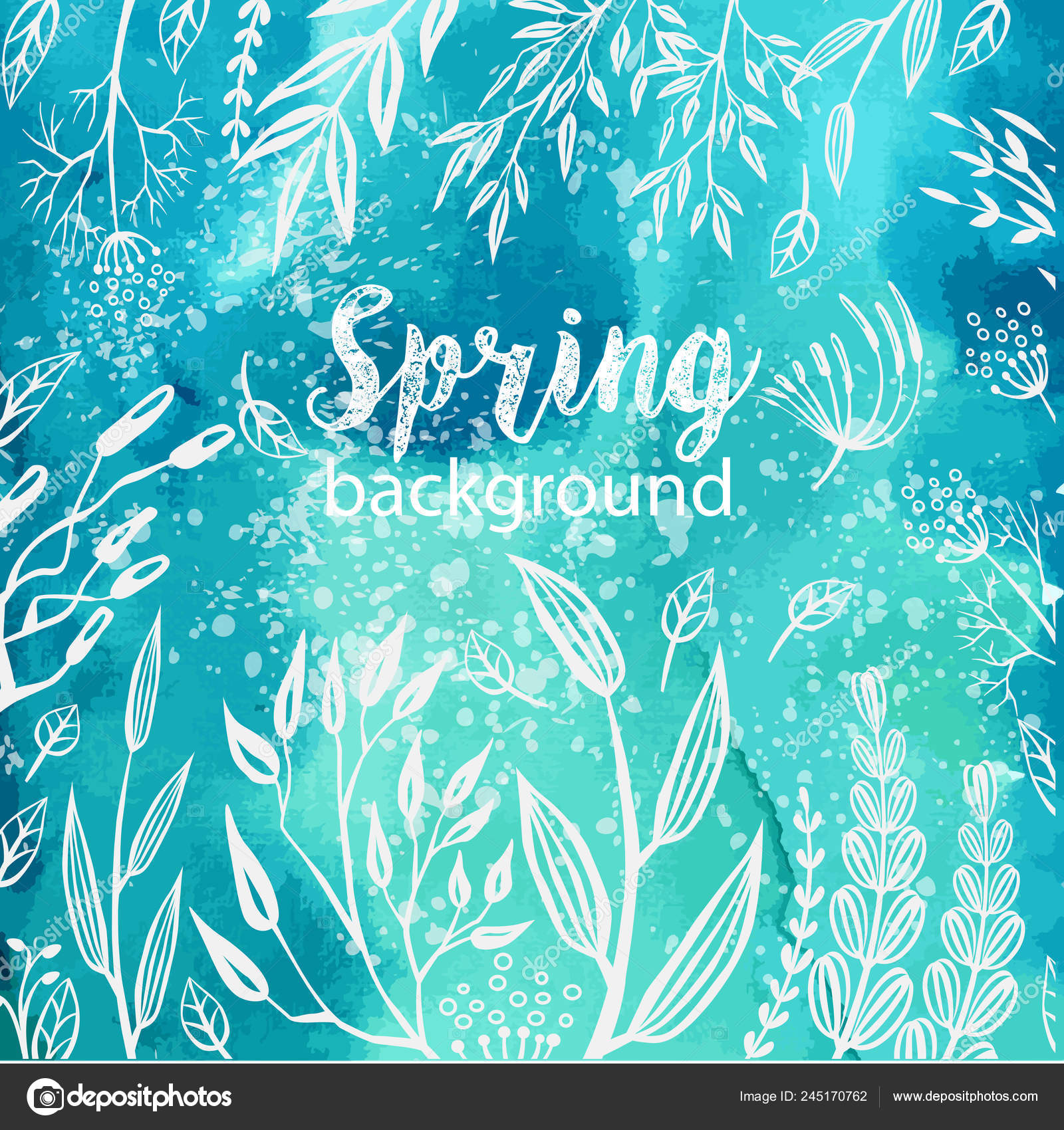 Spring Background Sketches Decorative Plants Stock Vector Image by ...