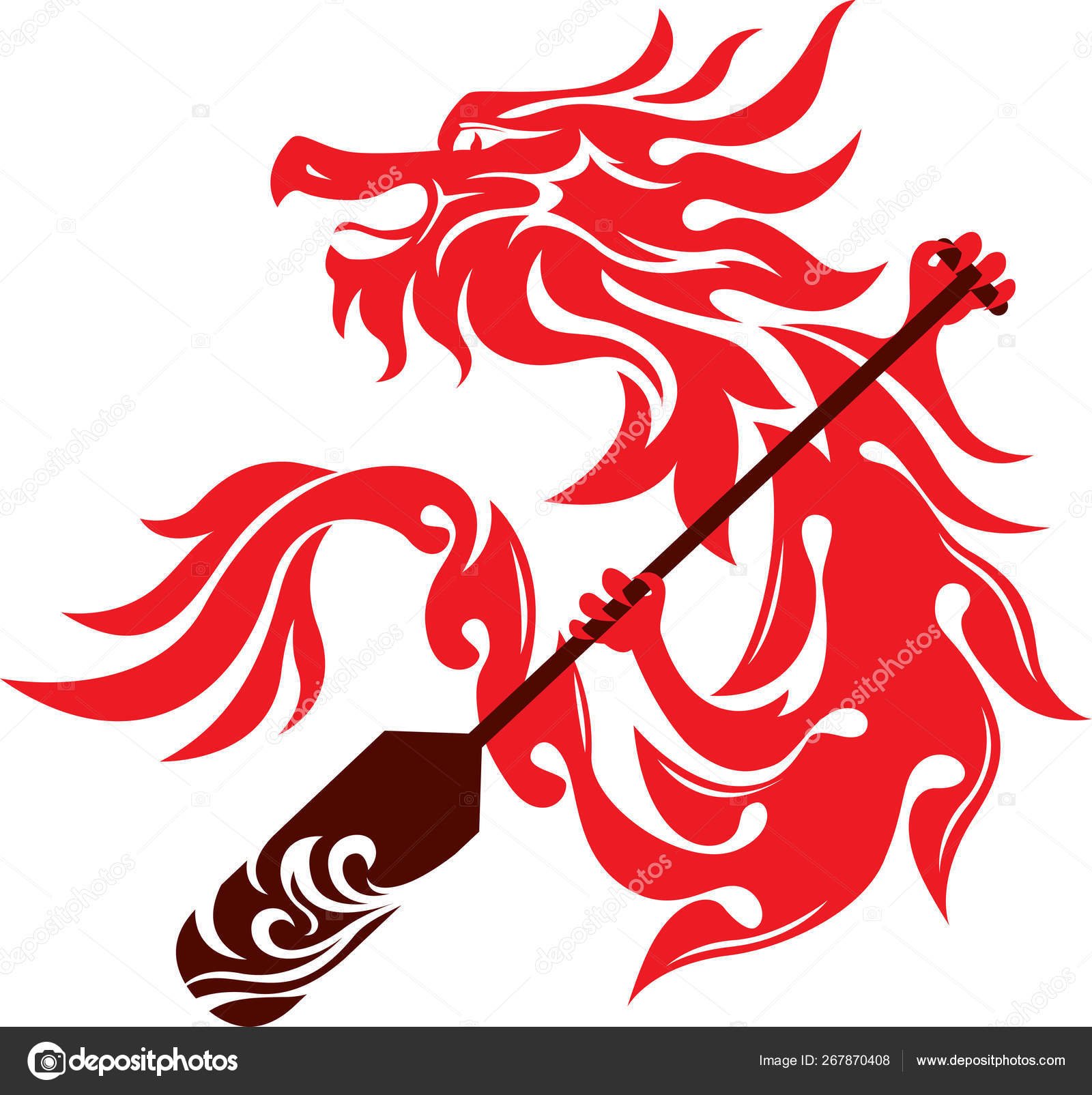 Dragon Boat Icon Logo Design Illustration Stock Vector Image by ...
