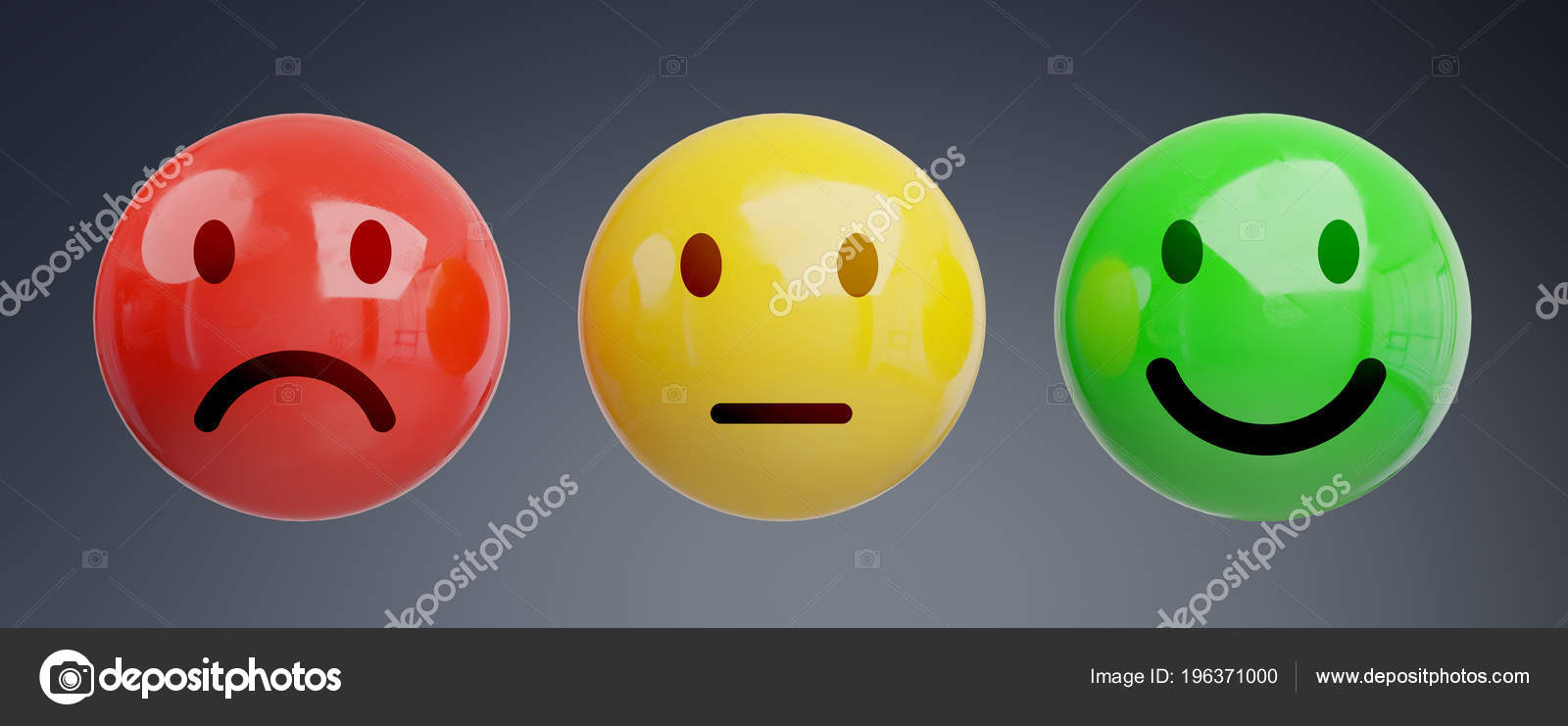 Customer Satisfaction Rating Smiley Grey Background Rendering Stock ...