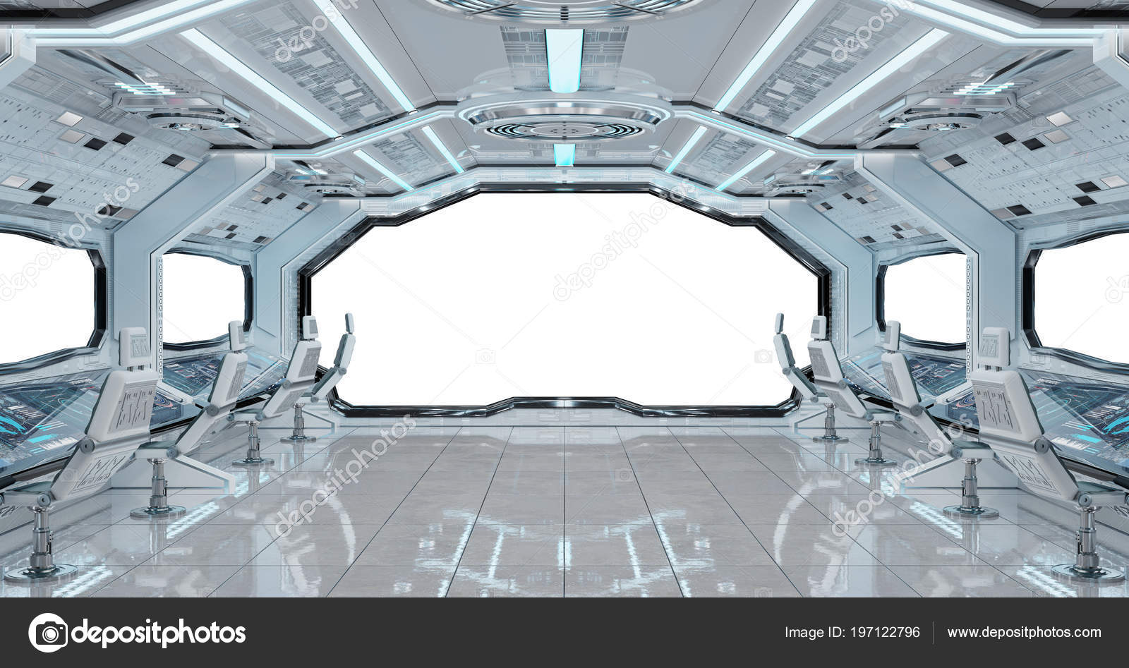 White Clean Spaceship Interior White Background Rendering Stock Photo by ©sdecoret 197122796
