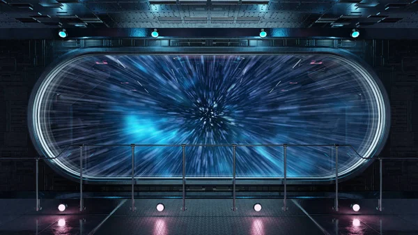 Black Tech Spaceship Window Interior White Background Rendering Stock ...