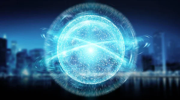 Digital network connection sphere interface 3D rendering — Stock Photo ...