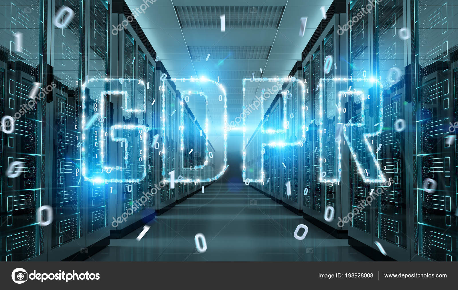 Digital Gdpr Interface Server Room Data Center Storage Rendering Stock ...