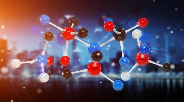 Modern digital molecule structure 3D rendering — Stock Photo © sdecoret ...