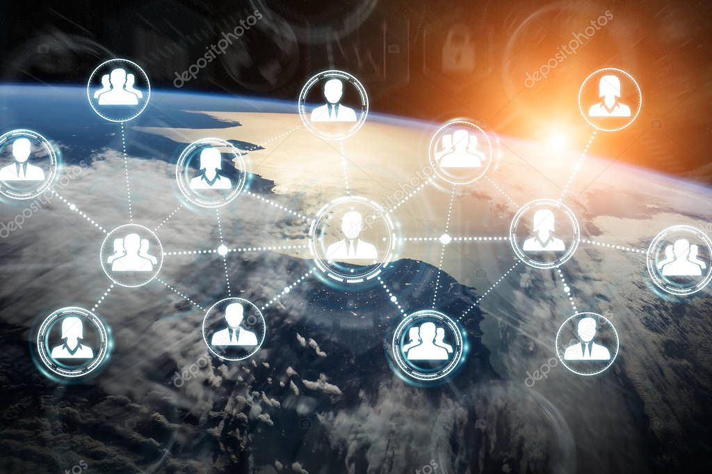 Personas conectadas entre sí con redes sociales en todo el mundo ...