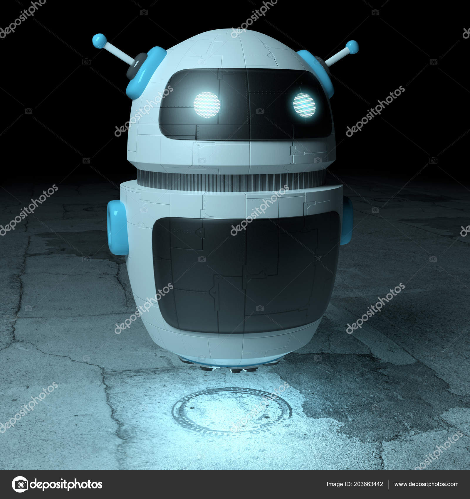 Futuristic Digital Chatbot Dark Background Rendering Stock Photo by ...