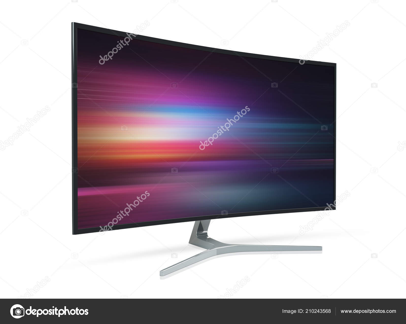 Side View Black Modern Curved Monitor Computer Rendering — Stock Photo ...