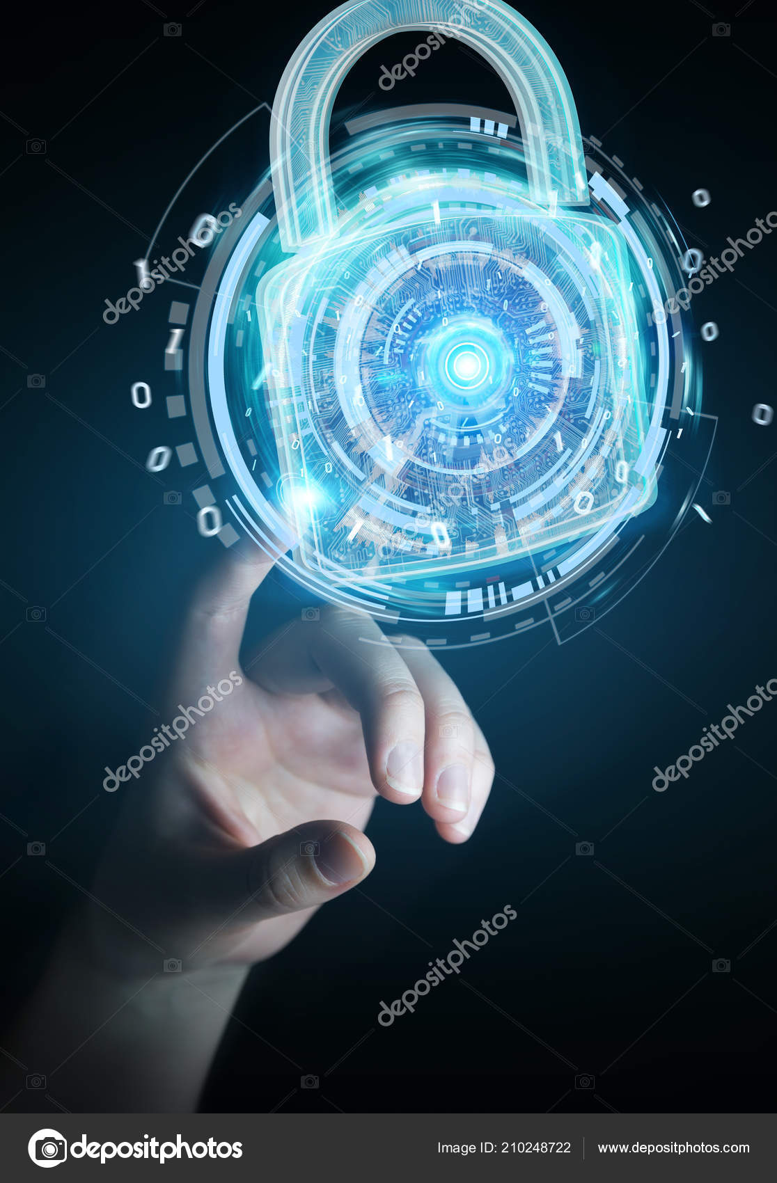 Web Security Protection Interface Used Businesswoman Blurred Background ...