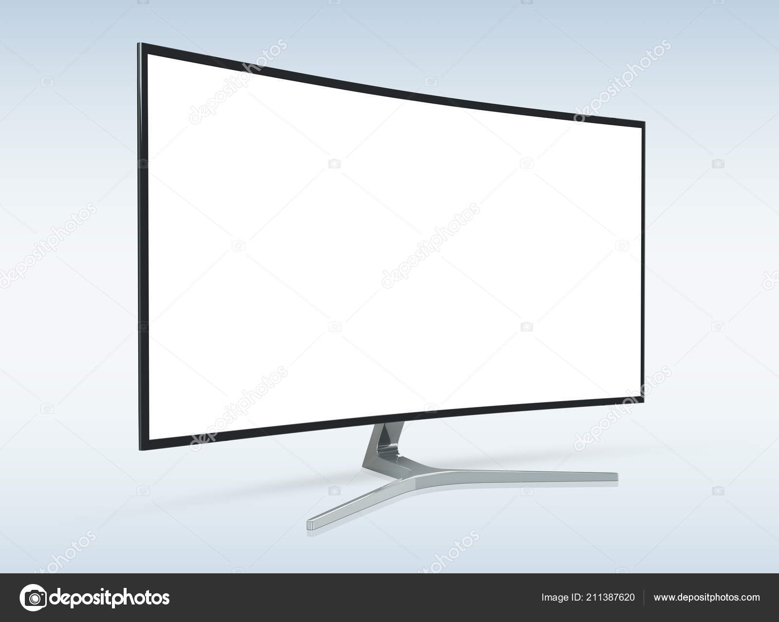 Side View Black Modern Curved Monitor Computer Rendering — Stock Photo ...