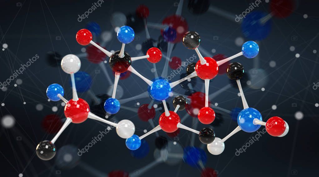 Estructura moderna de la molécula digital aislada en la representación ...