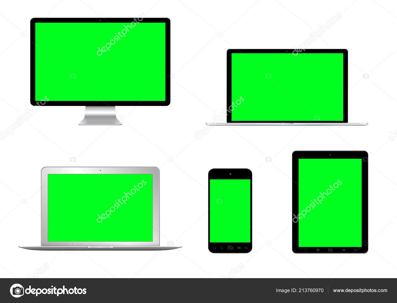 Modern Tech Devices Collection Isolated White Background Rendering ...