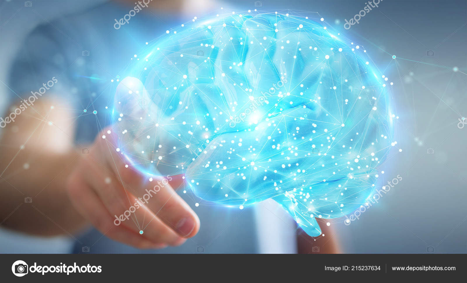 Businessman Blurred Background Using Using Digital Projection Human ...