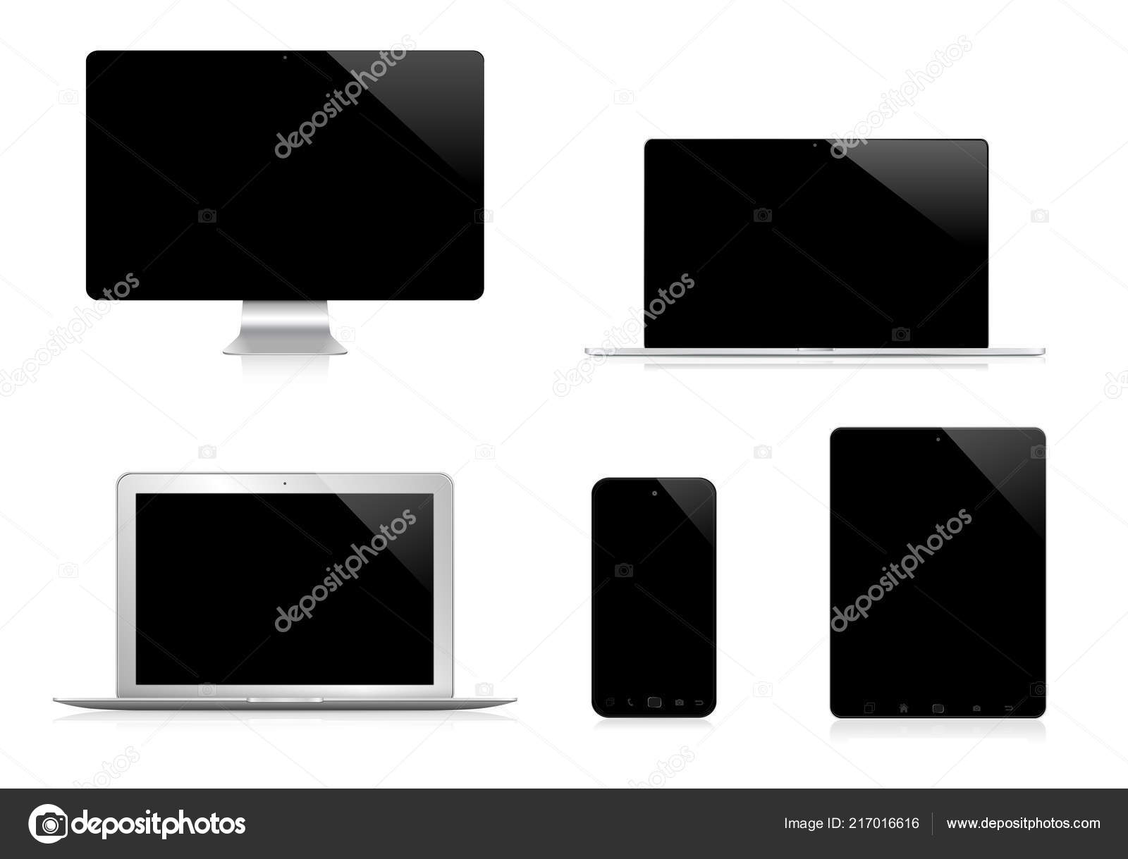 Modern Tech Devices Collection Isolated White Background Rendering ...