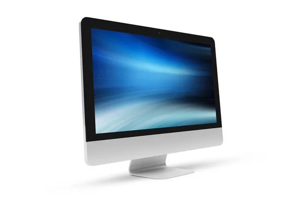 Modern computer screen on white background 3D rendering — Stock Photo ...