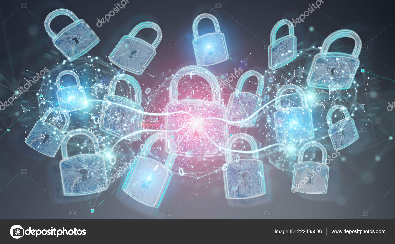 Web Security Protection Interface Grey Background Rendering — Stock ...