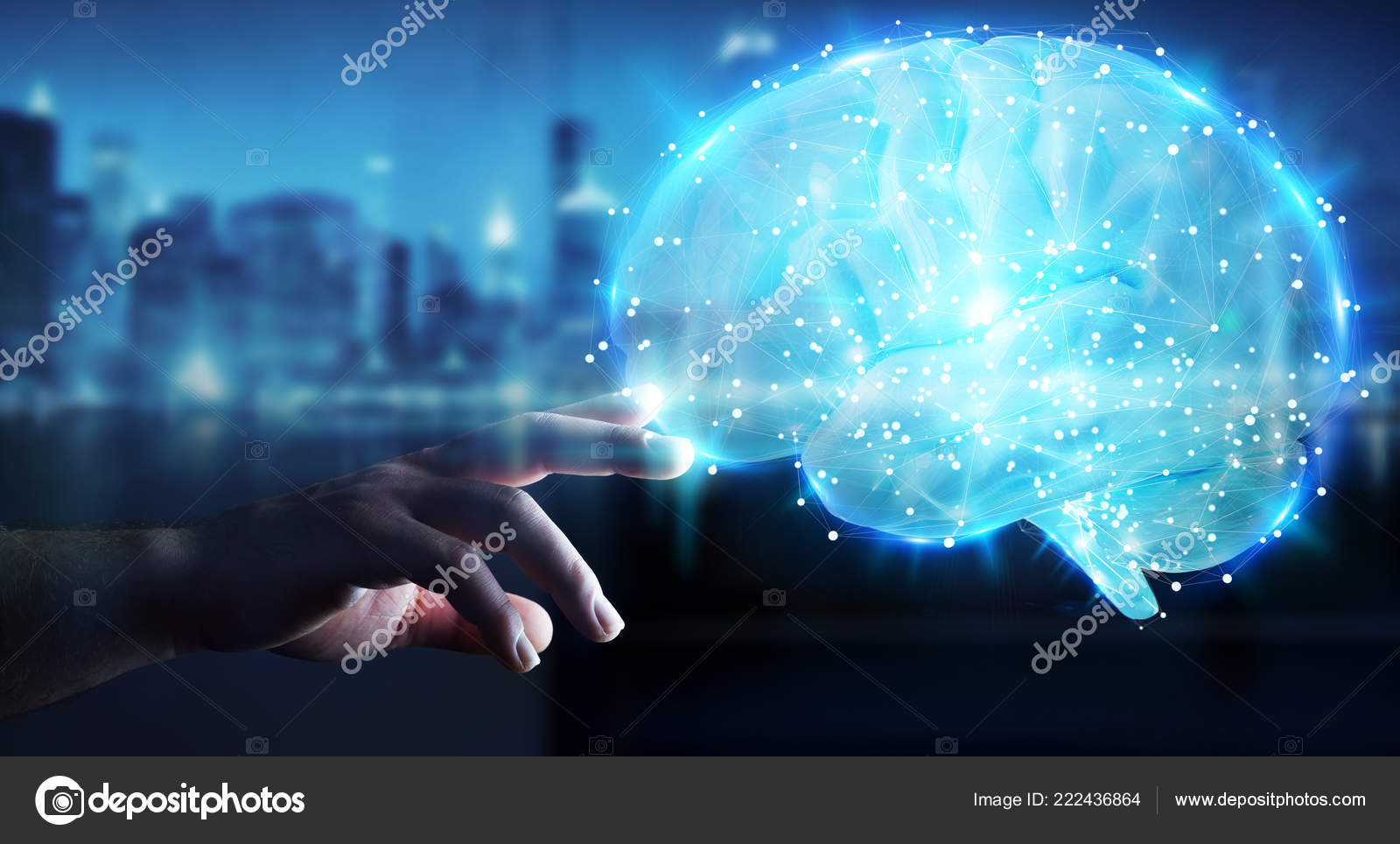 Businessman Blurred Background Using Using Digital Projection Human ...