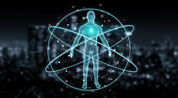 Digital x-ray human body scan background interface 3D rendering Stock ...