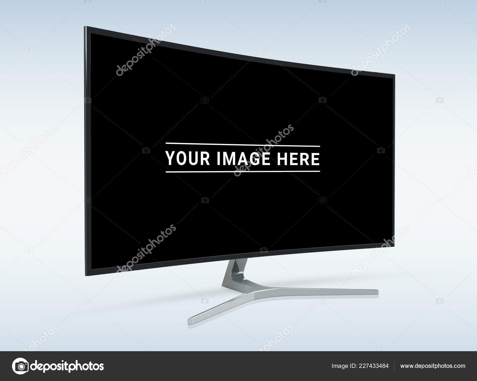 Side View Black Modern Curved Monitor Computer Rendering — Stock Photo ...