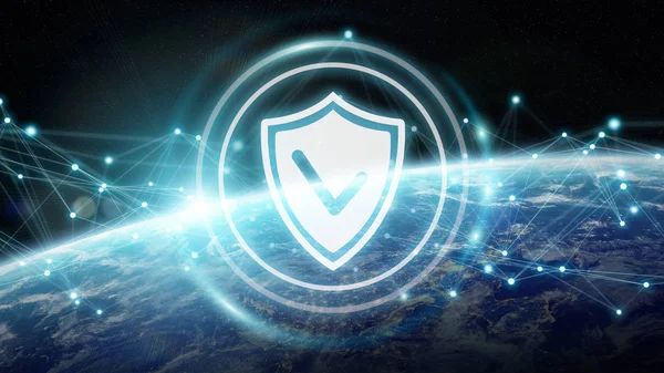 Cyber Security Connections Globe Rendering Elements Image Furnished ...