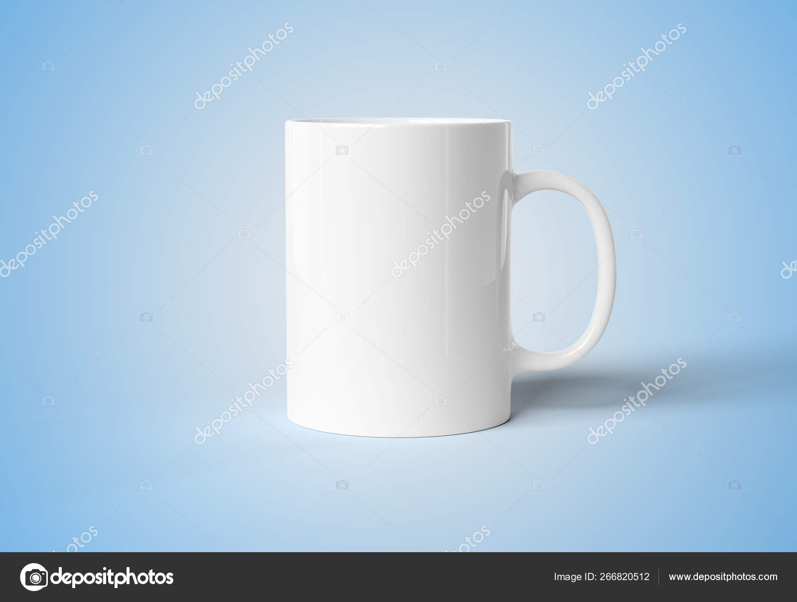 Blank mug mockup isolated on blue 3D rendering — Stock Photo © sdecoret ...