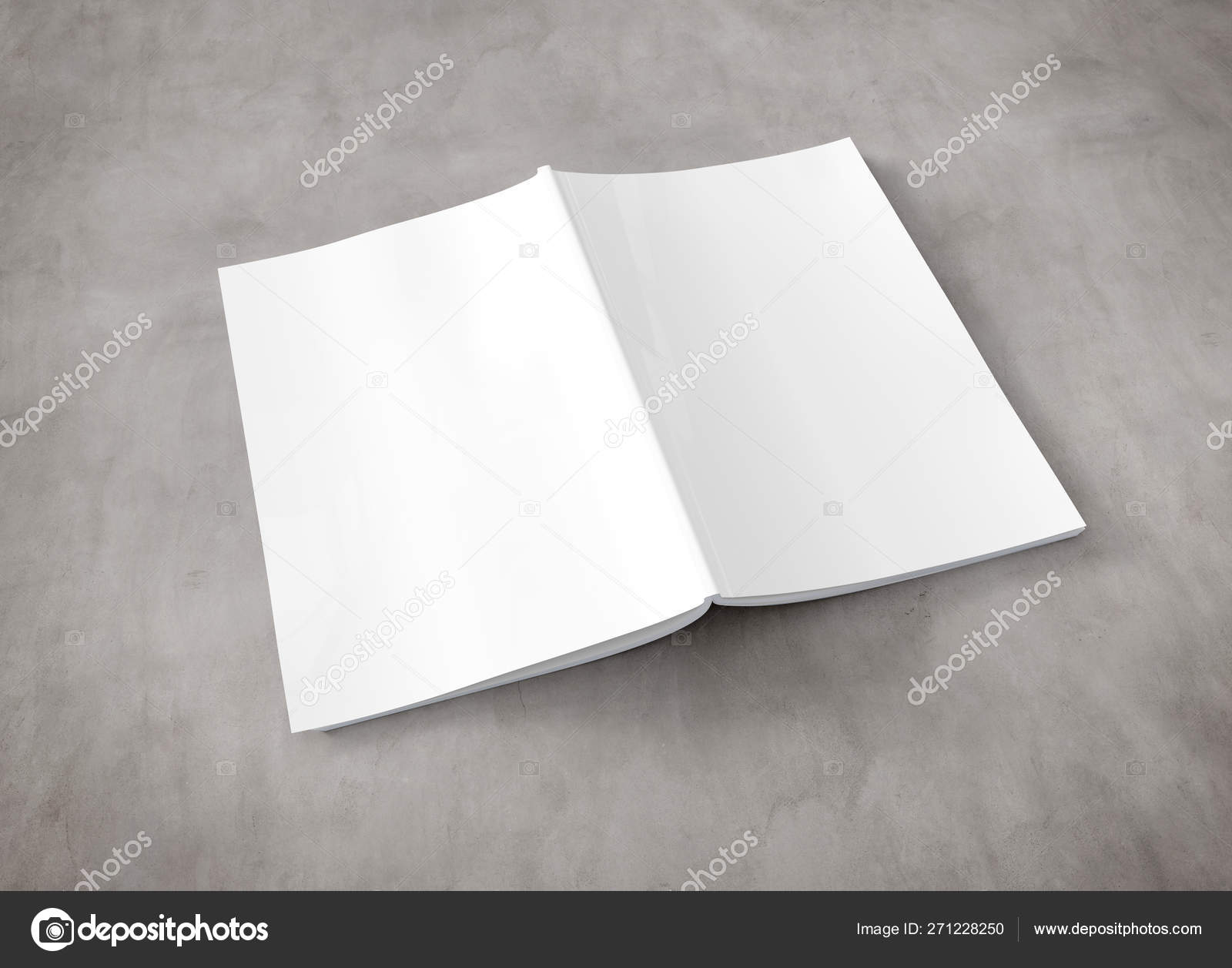 Open magazine cover mockup isolated on concrete background 3d re ...