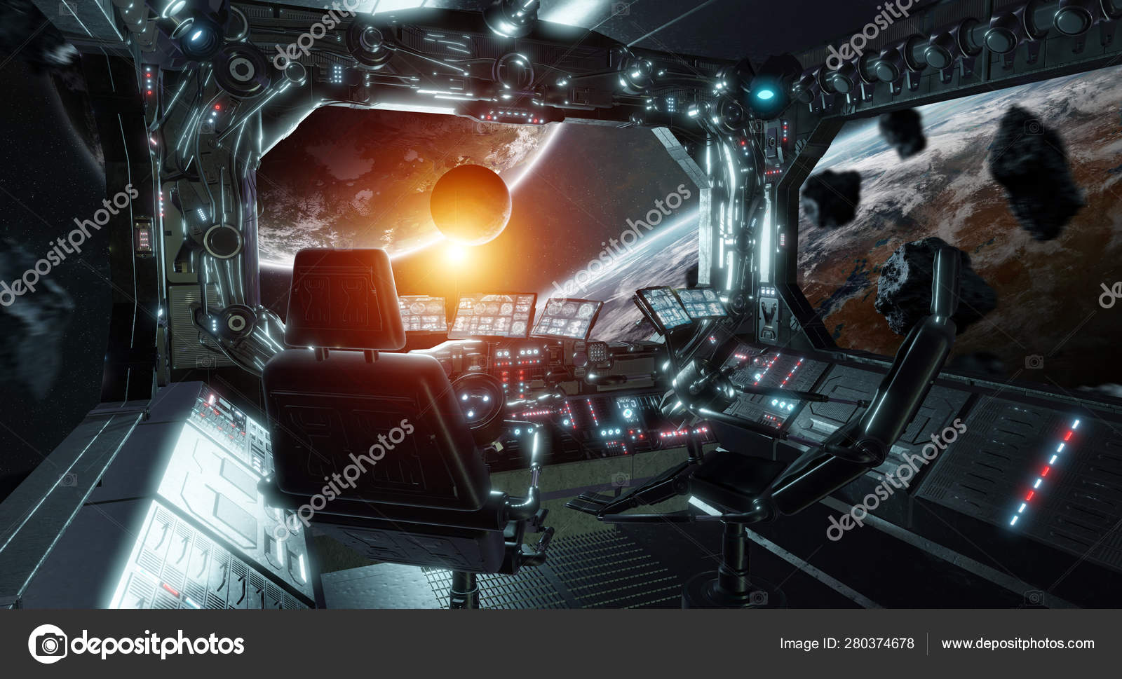 Inside Spaceship Control Room