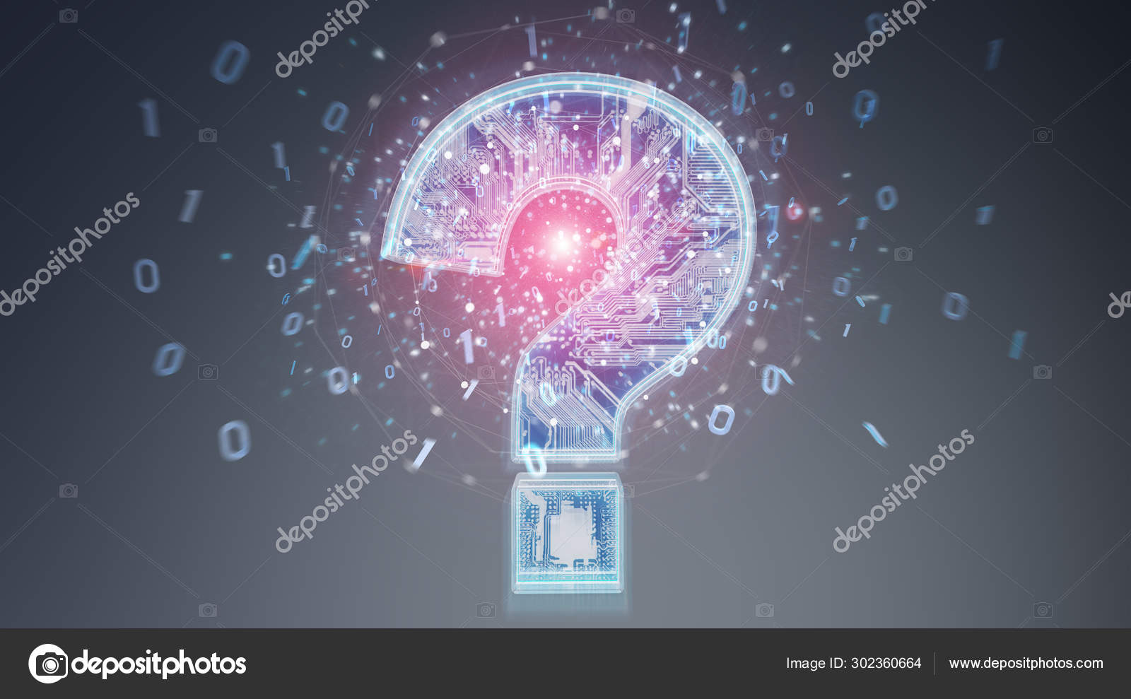 Blue digital question marks background 3D rendering Stock Photo by ...