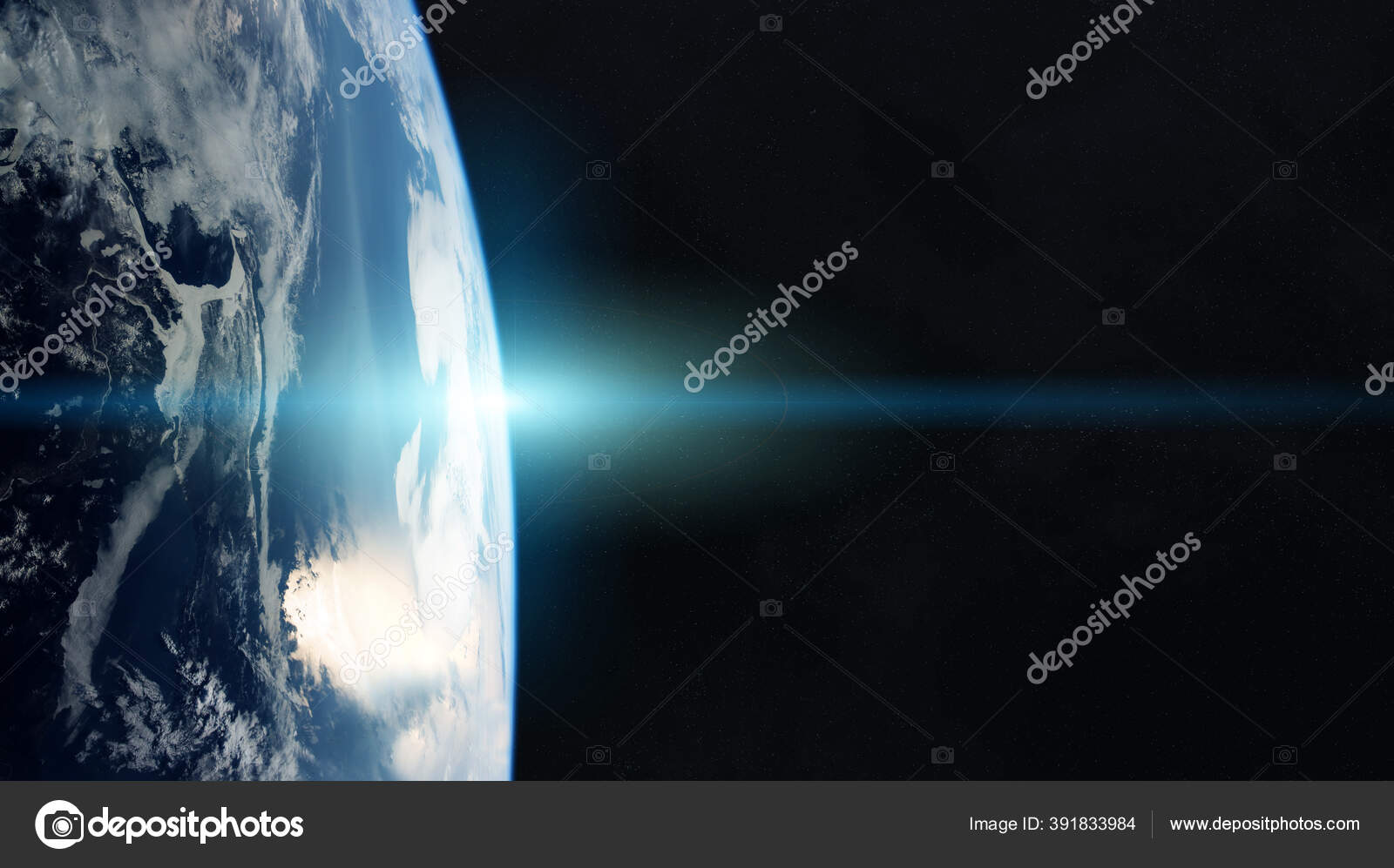 View Blue Planet Earth Close Atmosphere Sunrise Rendering Elements ...