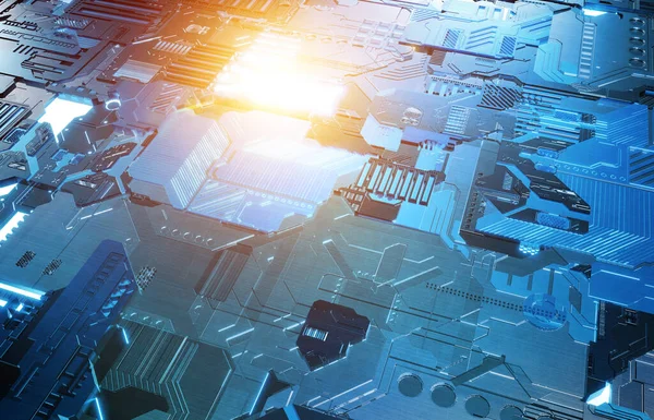 Futuristic blue and orange tech panel texture background with lots of details - Stock Image ...