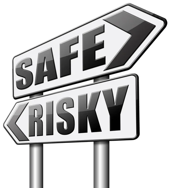 Safe or risky sign — Stock Photo © kikkerdirk #73976761