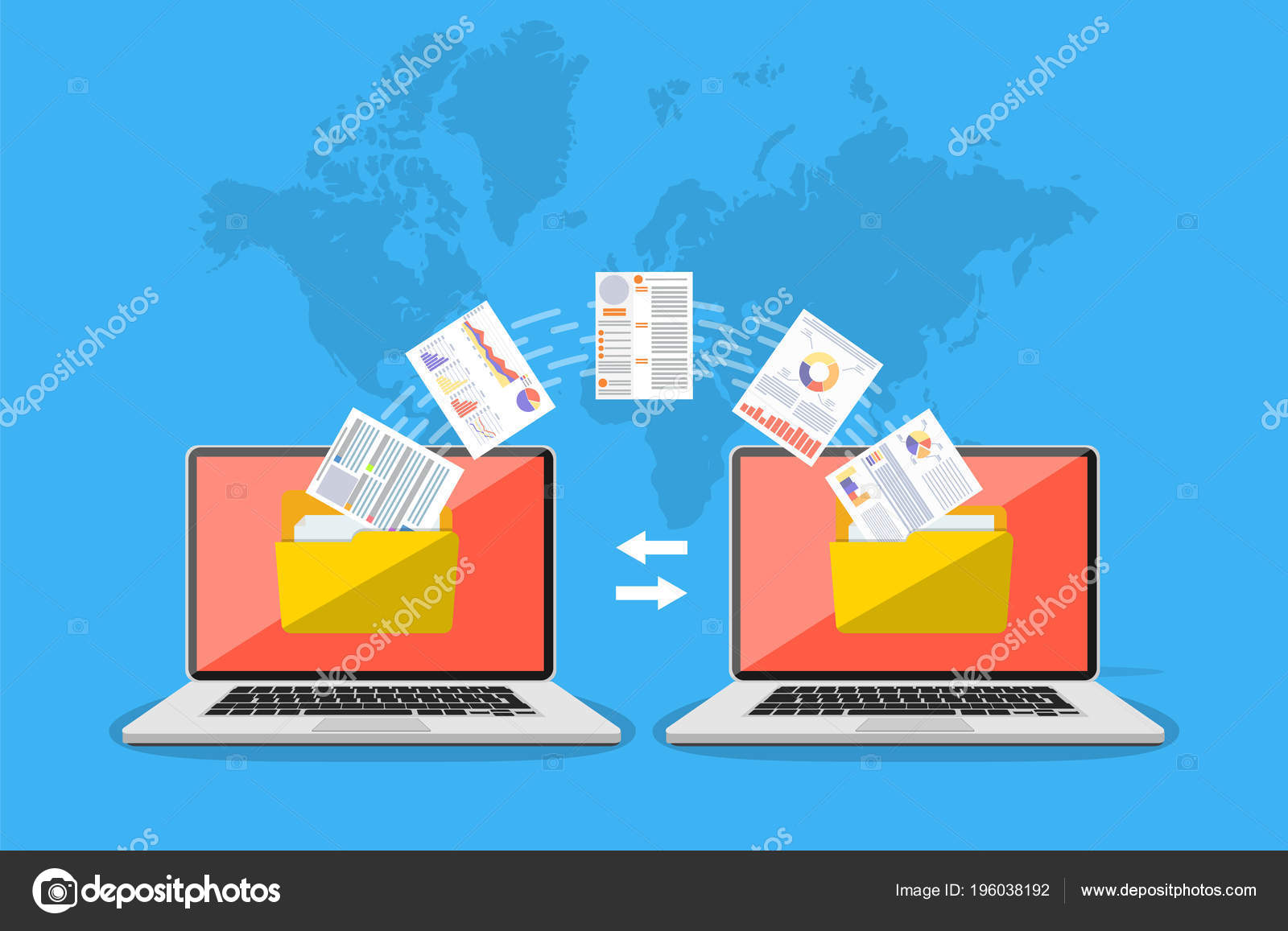 Transferencia de archivos. Copiar archivos, intercambio de datos vector ...