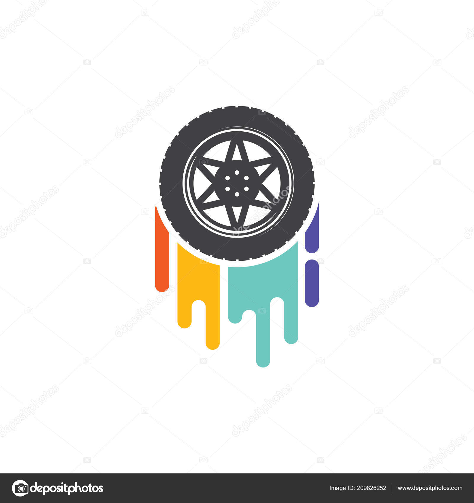Car wheel color track Stock Vector by ©longquattro 209826252