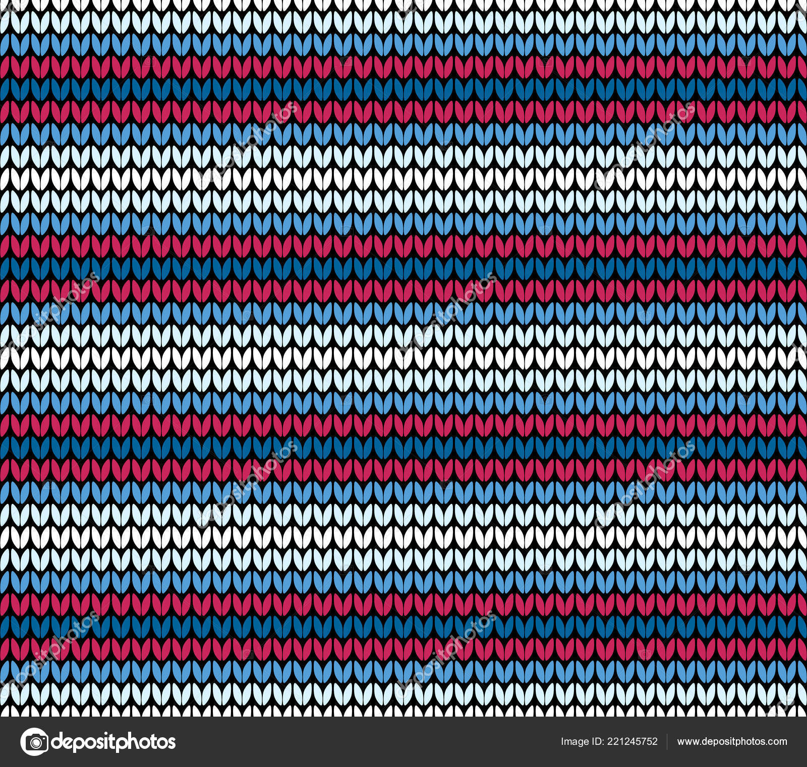 Seamless blue horizontal knitting pattern Stock Vector Image by ...