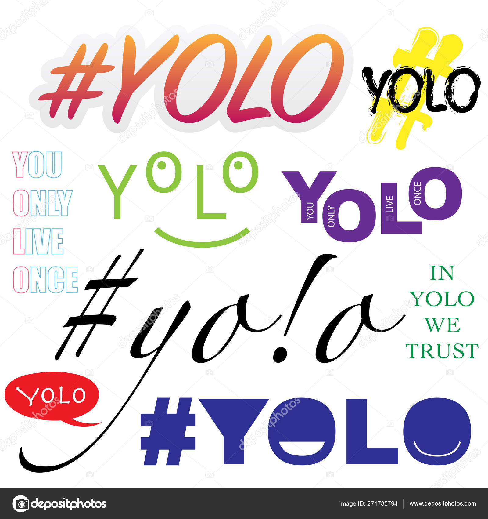 Conjunto de símbolos Yolo Vector de stock #271735794 de ©longquattro