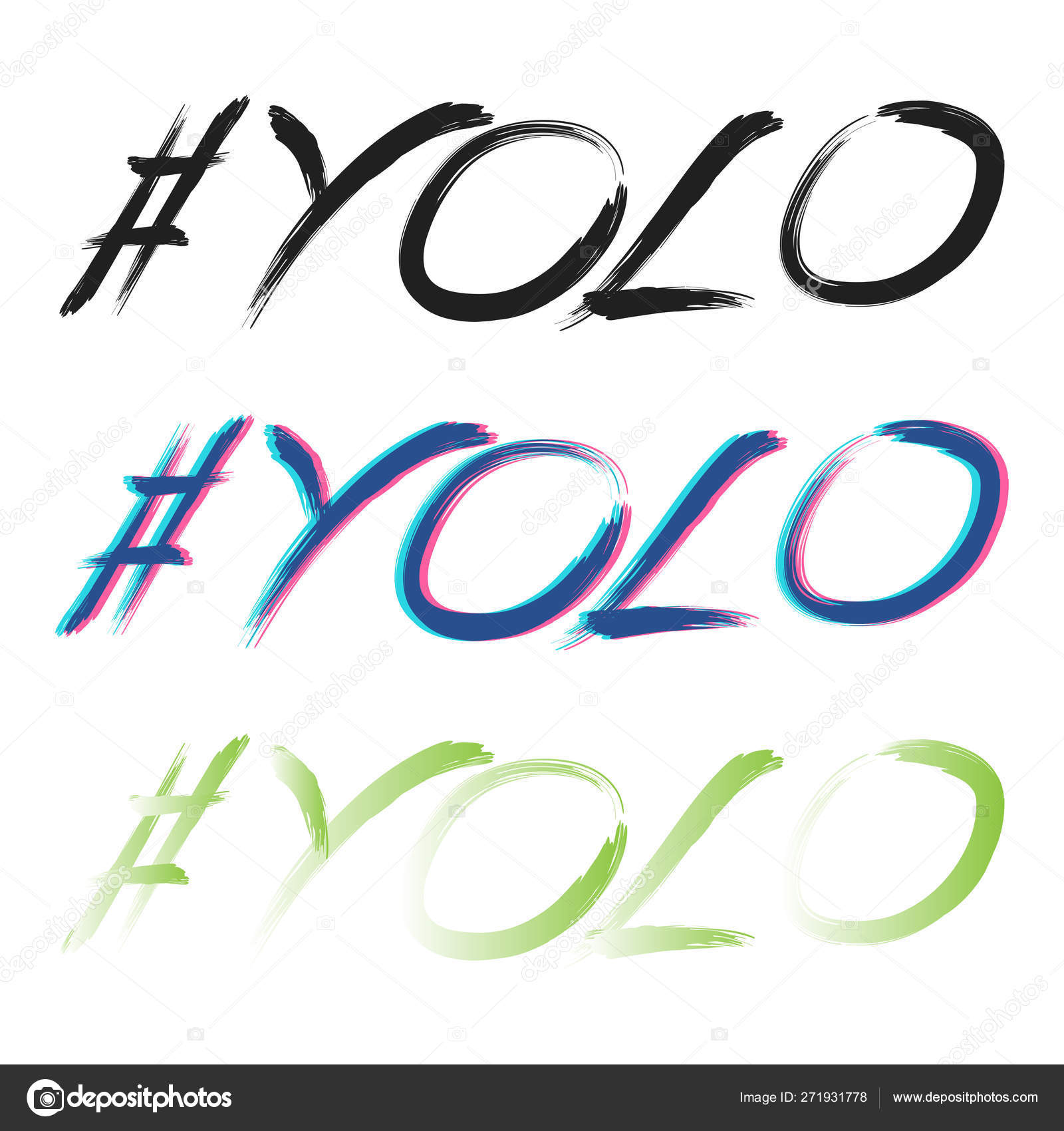 Yolo set text Stock Vector Image by ©longquattro #271931778