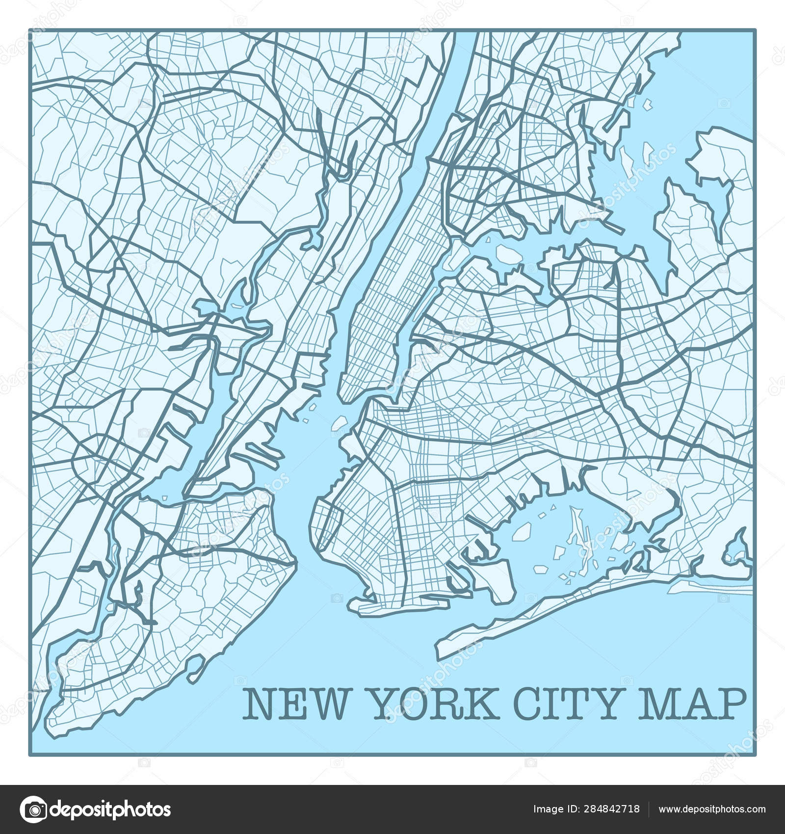 New York City blue poster Stock Vector Image by ©longquattro #284842718