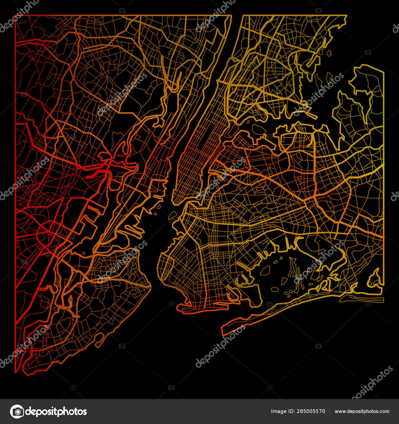 New York City color map Stock Vector Image by ©longquattro #285005570