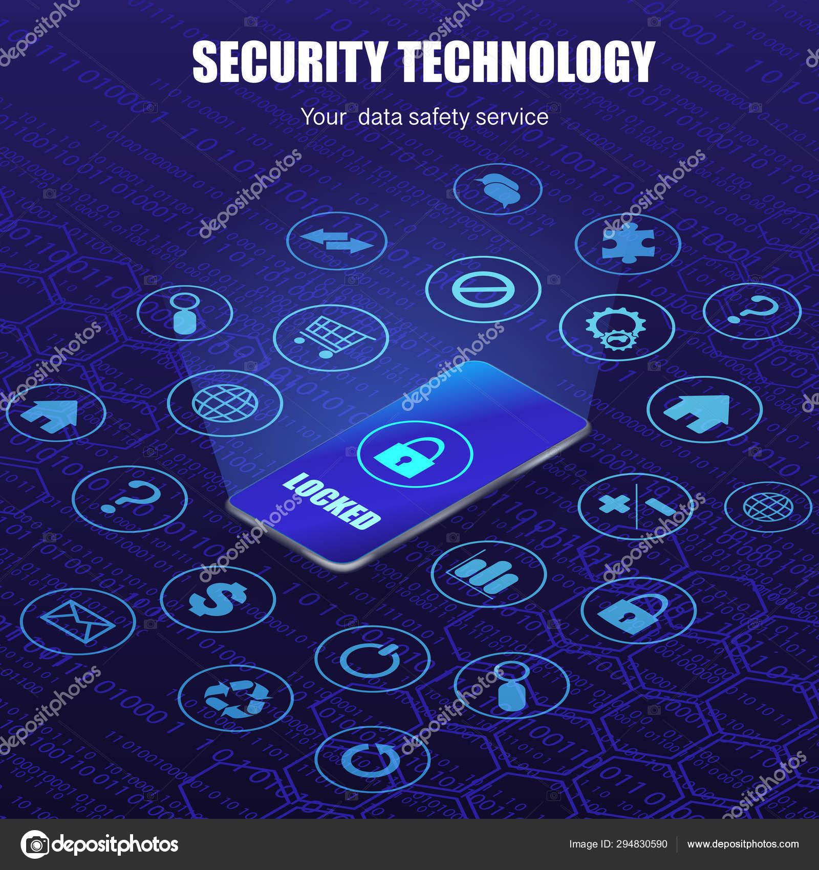 Data sucurity service blue background Stock Vector by ©longquattro ...