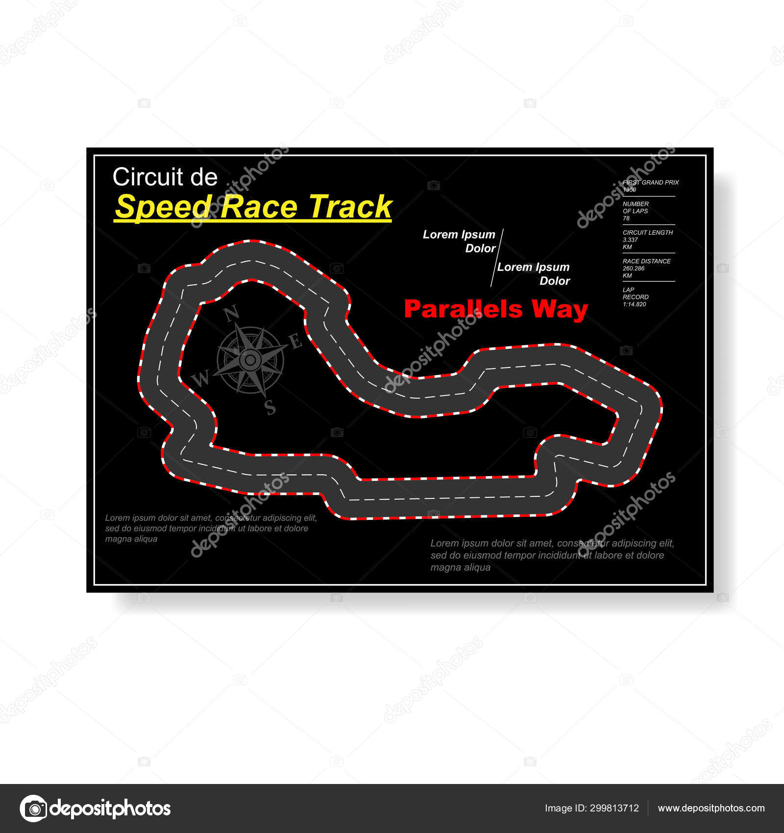 Race track map black background Stock Vector Image by ©longquattro ...